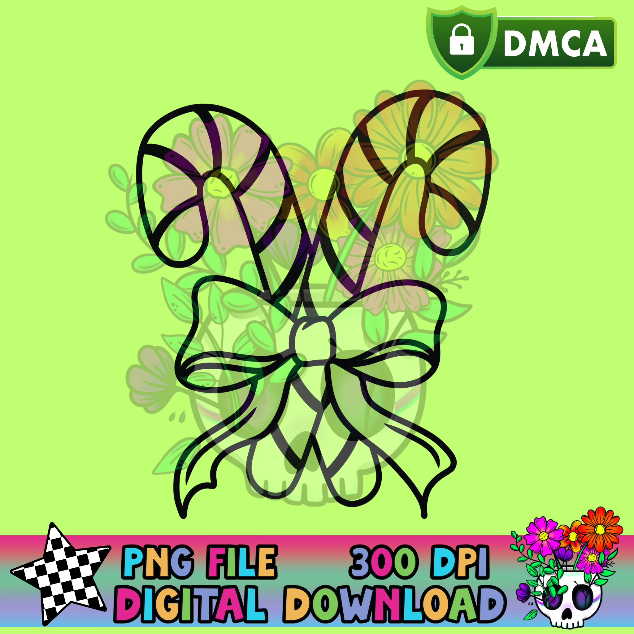 Candy Cane Bow- PNG – VibrantXpressions