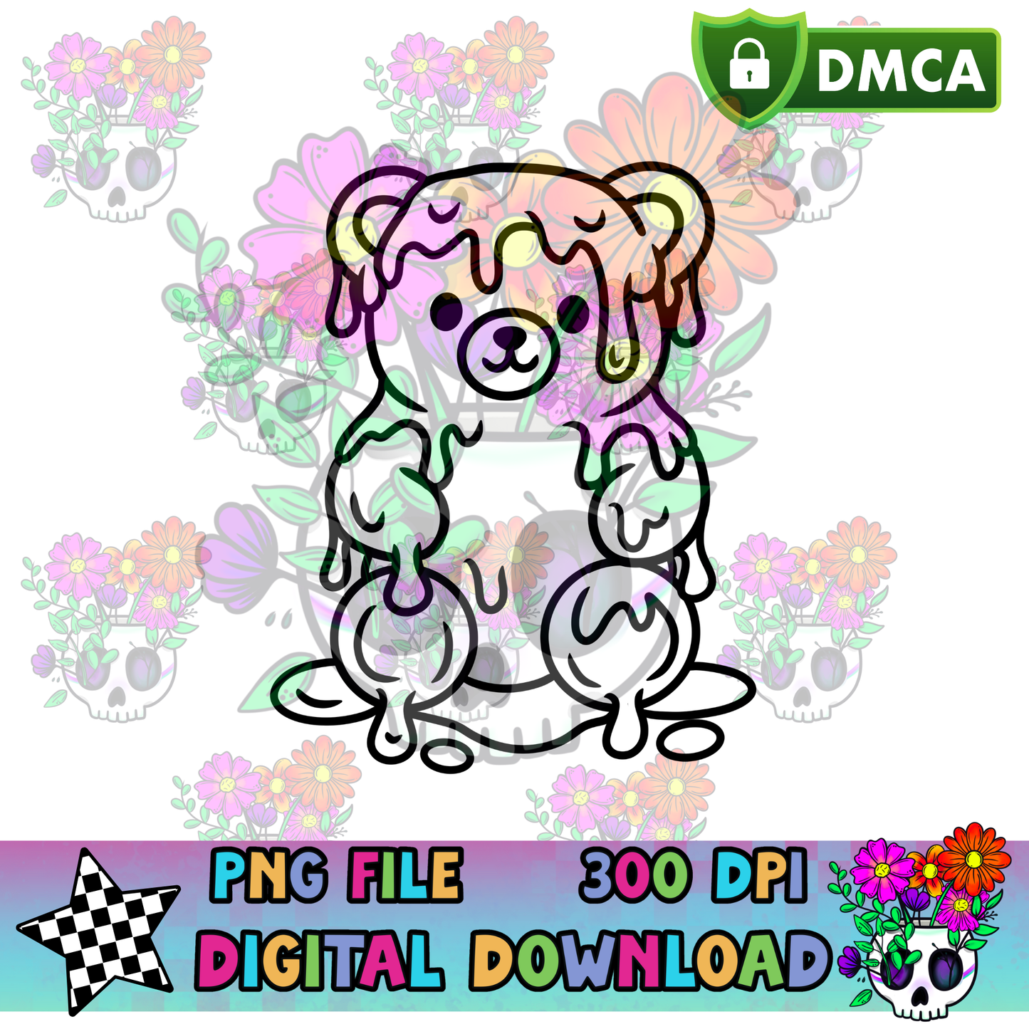 Drippy Bear - PNG – VibrantXpressions