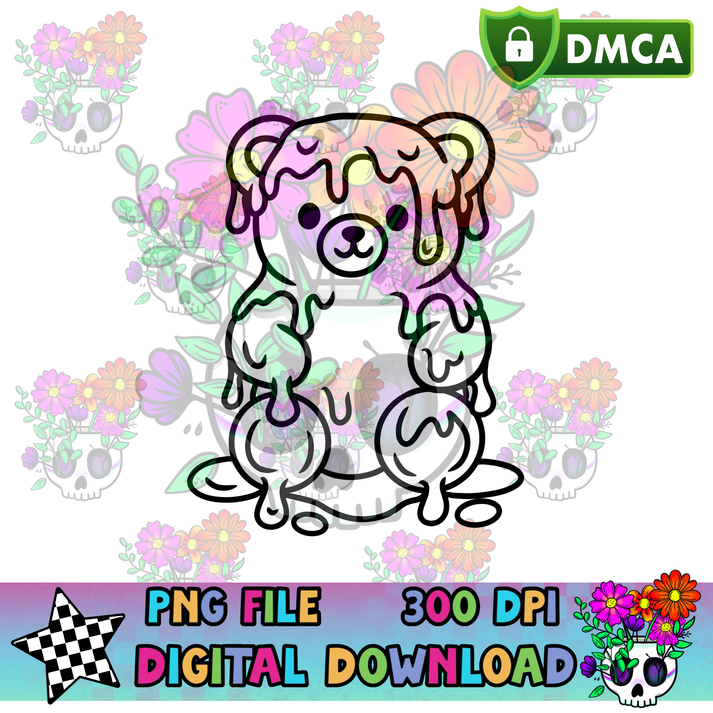Drippy Bear - PNG – VibrantXpressions
