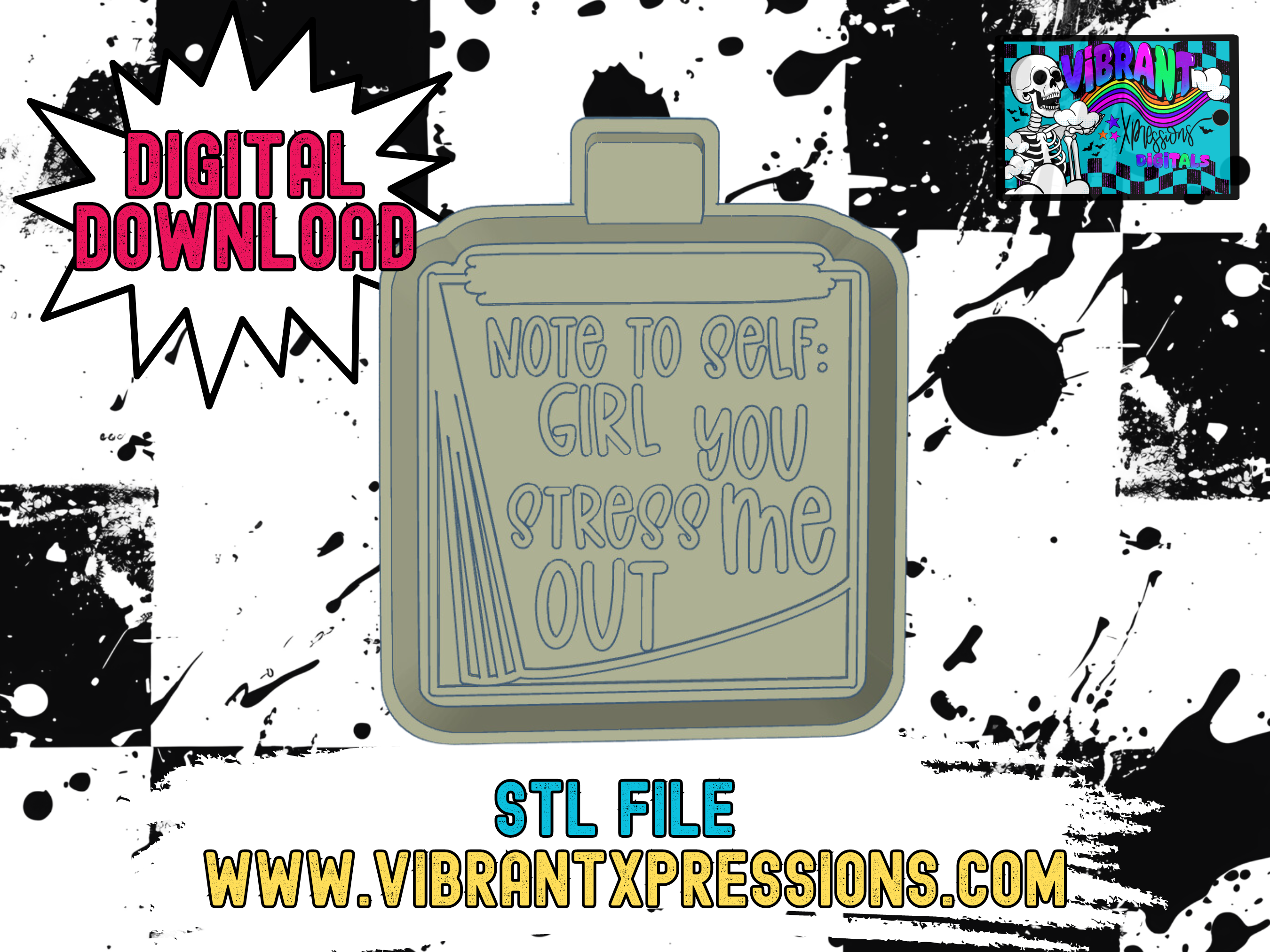 Note to Self (Censored) Mold Maker STL File – VibrantXpressions