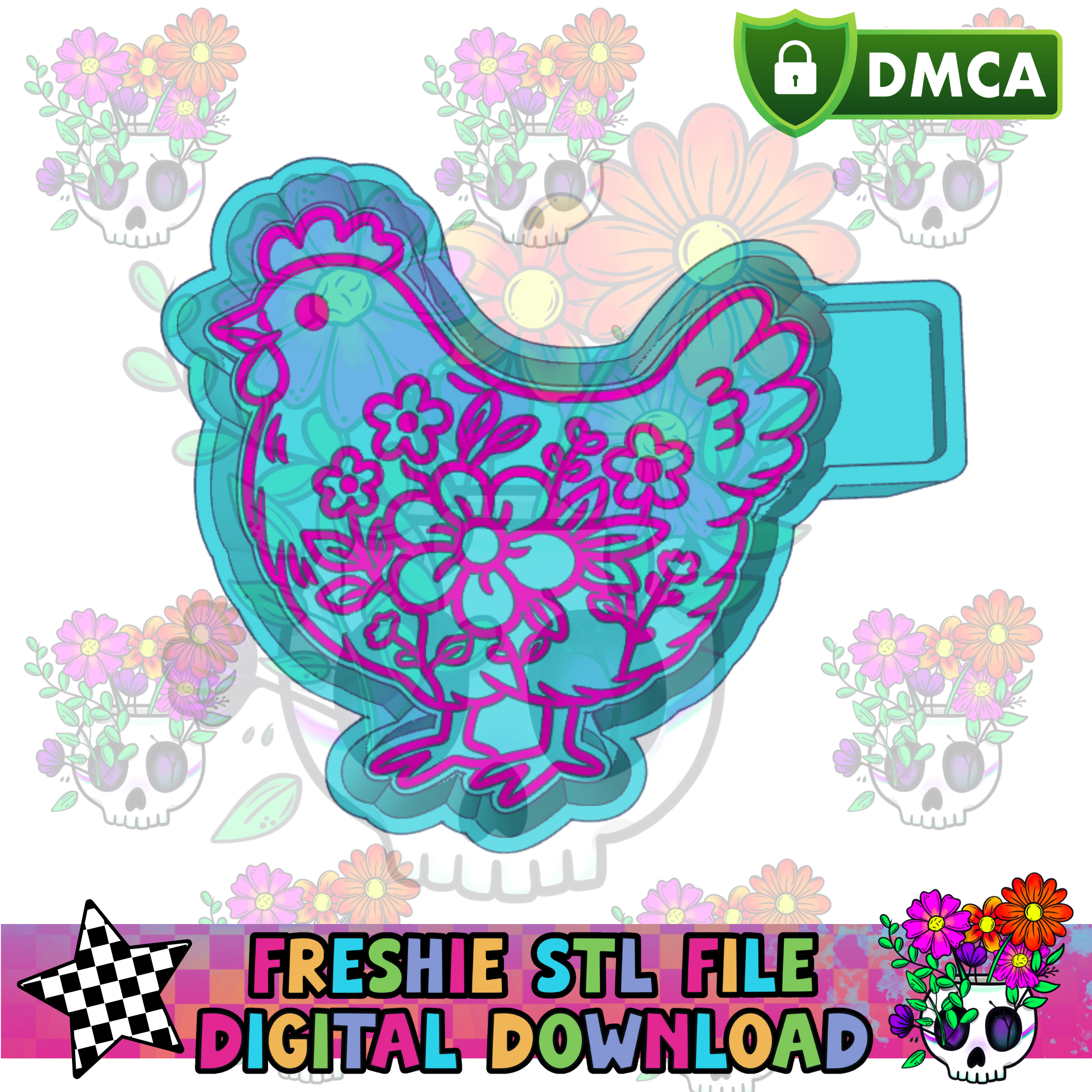 Floral Chicken Mold Maker STL File – VibrantXpressions