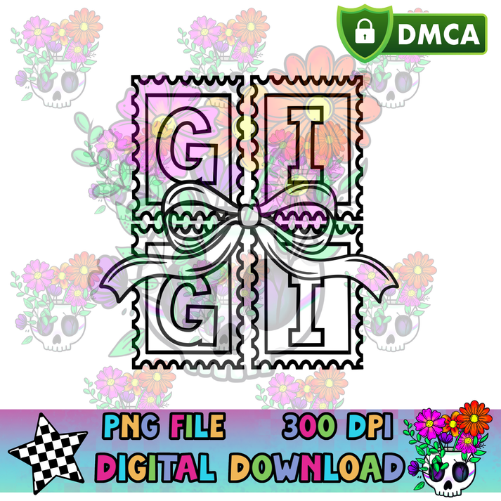 Gigi Bow Stamp - PNG – VibrantXpressions