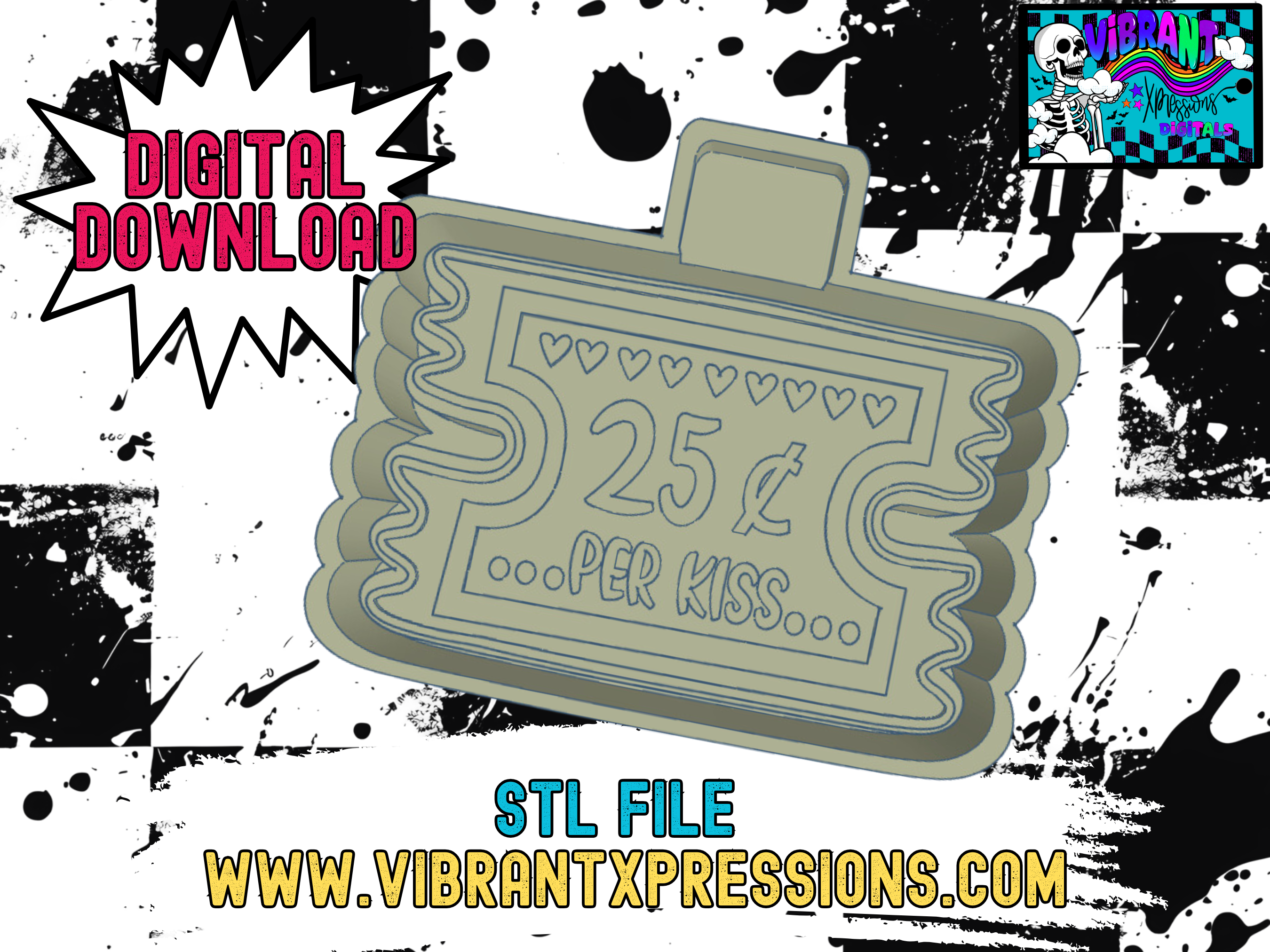 Kiss Ticket Mold Maker STL File – VibrantXpressions