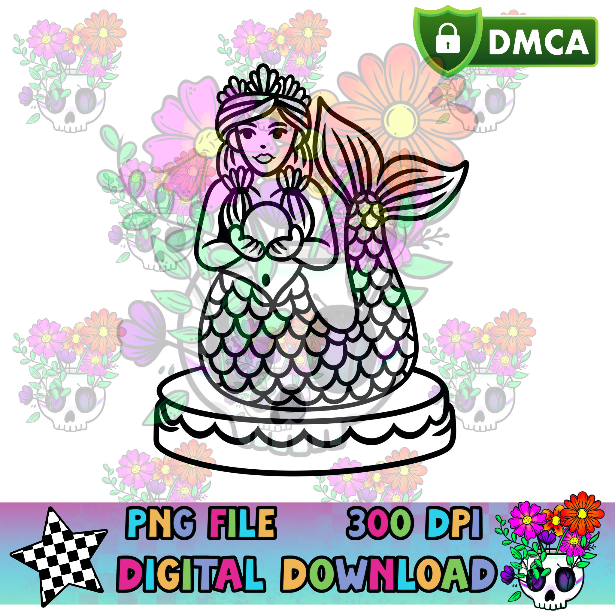 Mermaid Princess - PNG – VibrantXpressions