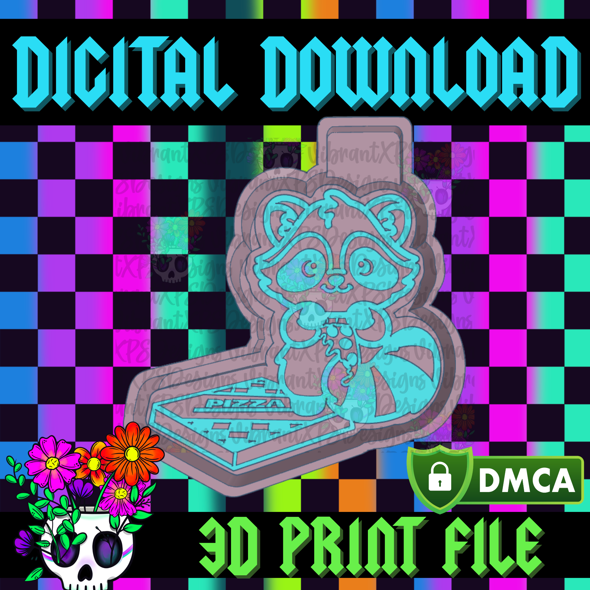 Raccoon Pizza Mold Maker STL File – VibrantXpressions