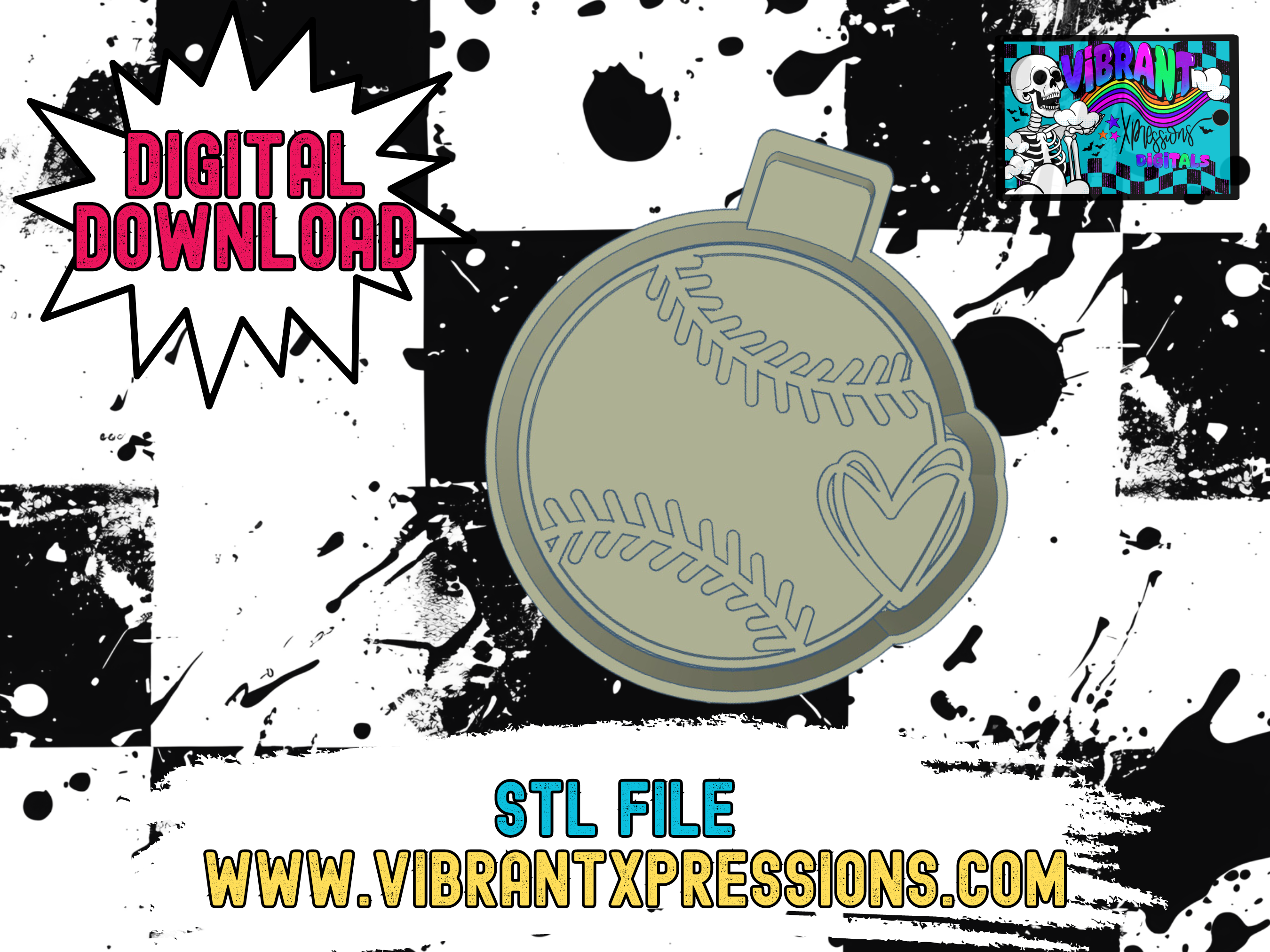 Baseball/Softball Heart Mold Maker STL File – VibrantXpressions