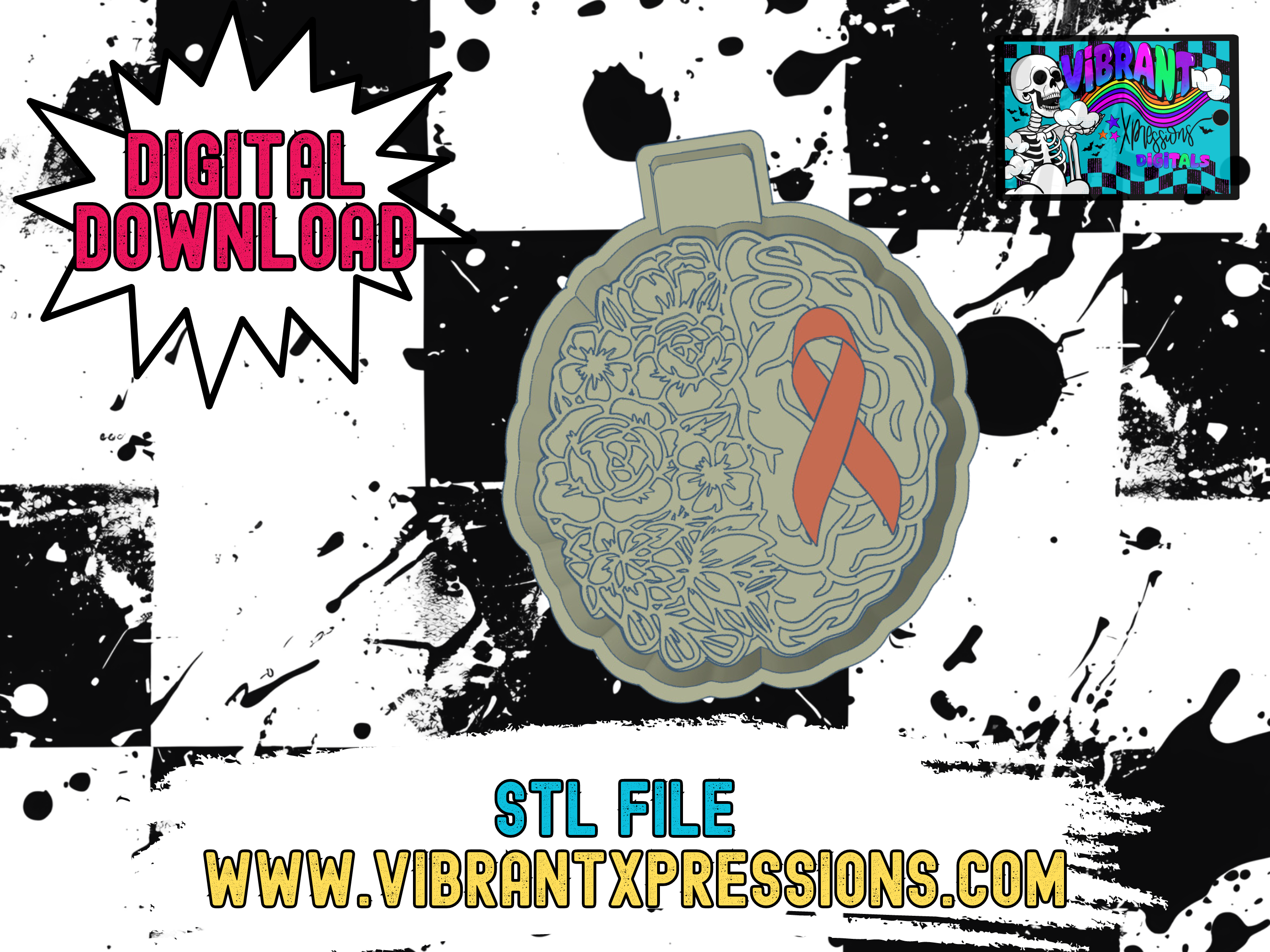 Flowerbrained (Ribbon) Mold Maker STL File – VibrantXpressions